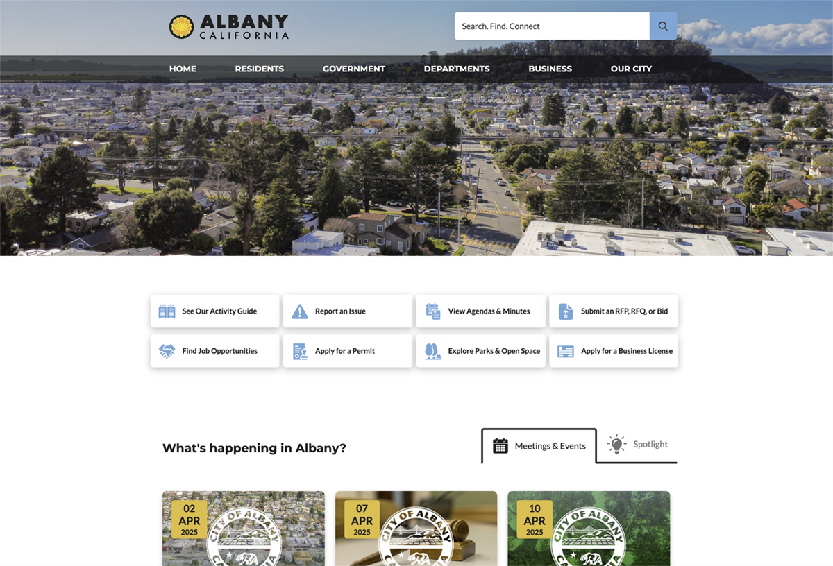 Welcome to the New Website | Albany, CA